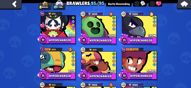 BRAWL STARS ACCOUNT |95/96 | EVERY HYPERCHARGE | 84k Trophies🏆 | RARE ...