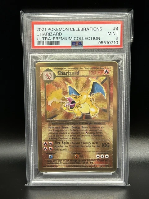 CHARIZARD GOLD METAL Pokemon Card Celebrations Promo UPC 4/102 PSA 9 ...