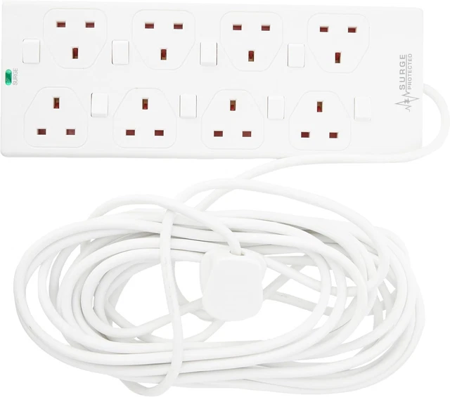 PRO ELEC 8 Gang 10m Individually Switched and Surge Protected in 10m ...