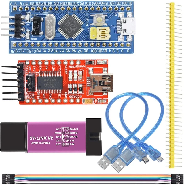 ST-LINK V2 EMULATOR Programming Unit Downloader + 40 Pin STM32F103C8T6 ...