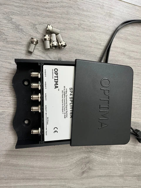 OPTIMA SP4 4 Way TV signal splitter weatherproof, outdoor + 5x free f ...
