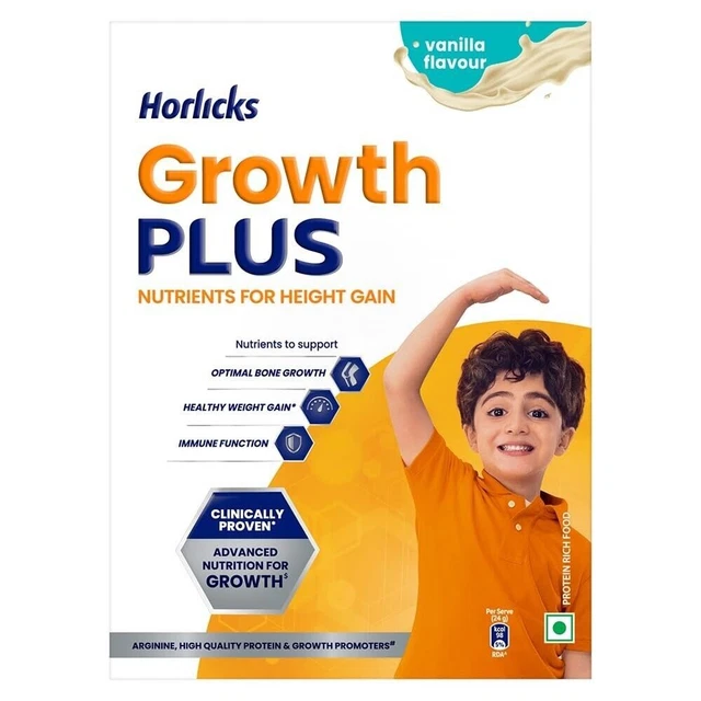 HORLICKS GROWTH PLUS - Nutrients for Height Gain - Vanilla - 400g f/s £ ...