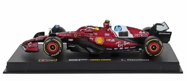 FERRARI F1 SF25 2025 #44 HAMILTON SHOWCASE+ DRIVER Burago 1/43 18-36852 ...