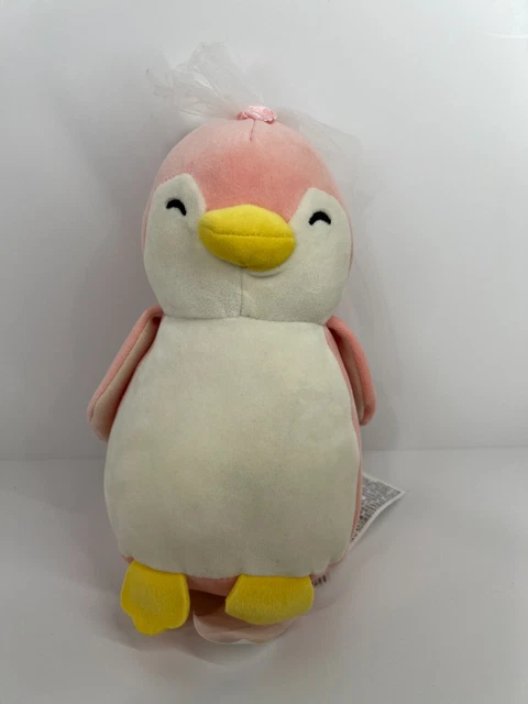 MINISO PINK SITTING Penguin plush toy soft bridal veil 21cm collectable ...