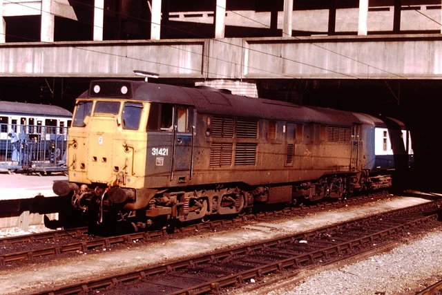 1980S BRITISH RAIL BR Diesel Loco 31421 Birmingham New St Railway Slide ...