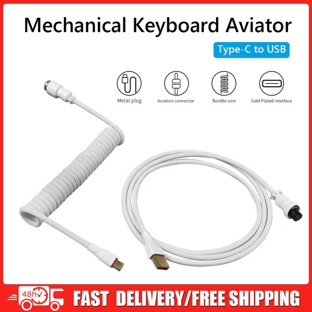 AVIATION CONNECTOR WOVEN Type-C to USB Mechanical Keyboard Aviator ...