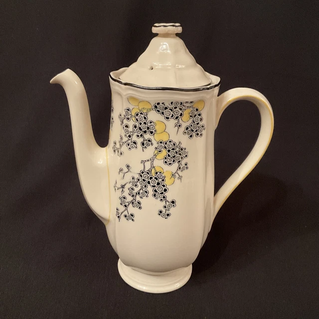 RARE ART DECO Royal Doulton D5565 Carnival Pattern Floral Coffee Pot ...