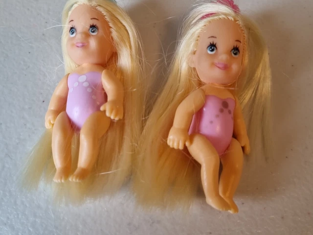 VINTAGE SIMBA SMALL Mini Baby Doll Princess Blond Hair Crown Approx 7cm ...