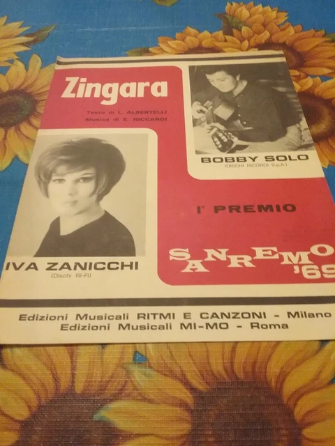 SPARTITO MUSICALE ZINGARA 1 premio sanremo 1969 EUR 25,00 - PicClick IT