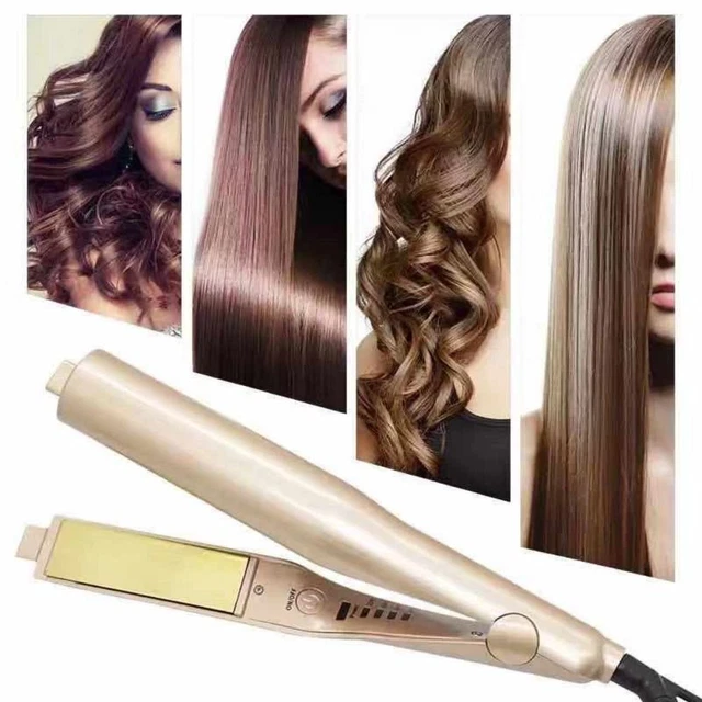 ANTI-STATIC HAIR STRAIGHTENER 2-in-1 Electric Splint Spiral Wave Curler ...