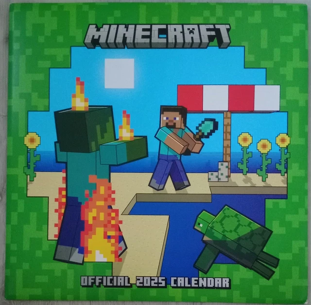MINECRAFT 2025 OFFICIAL Calendar 2025 Square Wall Month To View £4.99 ...