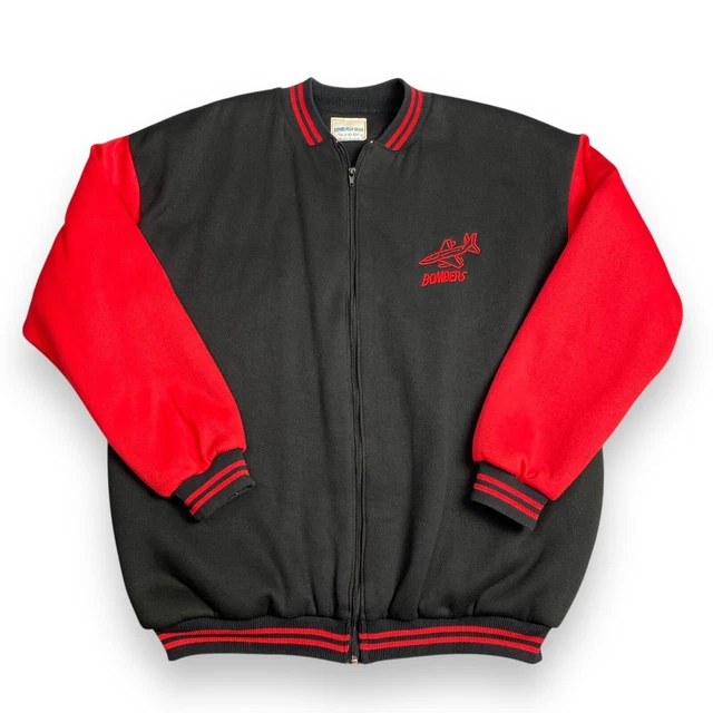 VINTAGE THROWBACK RETRO Essendon Bombers Varsity Style Bomber Jacket ...