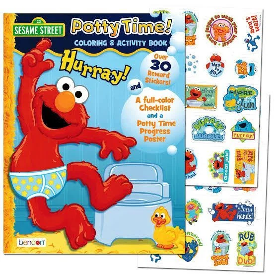 SESAME STREET &POTTY Time" Potty Training Colouring and Activity Set ...