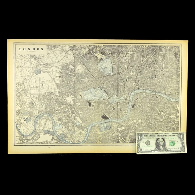 1800S ANTIQUE LONDON Street Map Vintage City Map of London England Wall ...