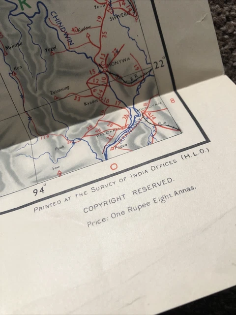 LARGE VINTAGE 1956 road map of India, ceylon £12.99 - PicClick UK