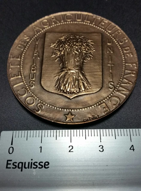 BELLE MEDAILLE DE Bronze Société Des Agriculteurs De France Signée" Ch ...