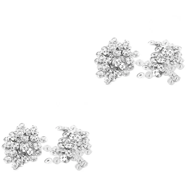 100 SETS SEW On Snaps Buttons Metal Snaps Fasteners Press Studs Buttons ...