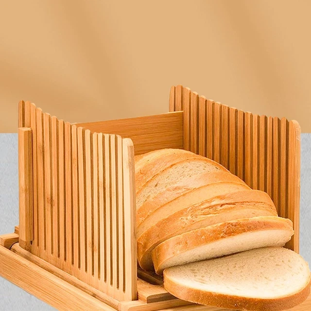 ADJUSTABLE WOODEN BREAD Slicer with User Friendly Guide for Perfect ...