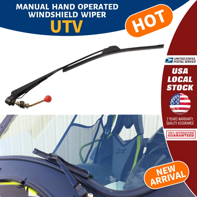 UNIVERSAL UTV HAND Front Operated Windshield Wiper Kit For Polaris ...