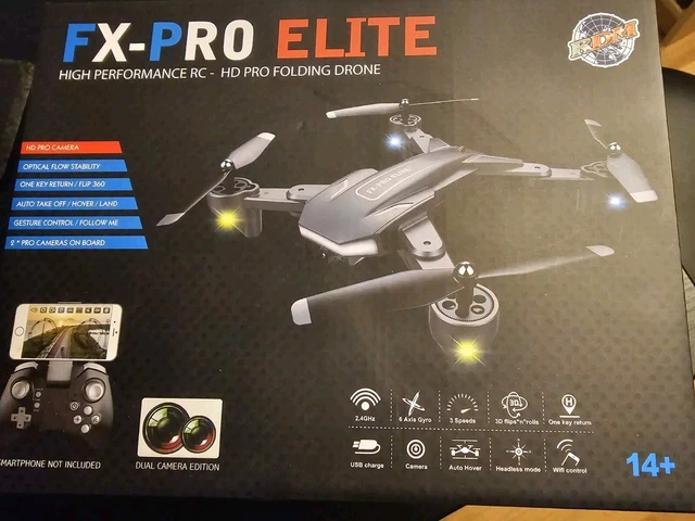 FX PRO ELITE high perfromance folding drone hd dual camera £75.00 ...