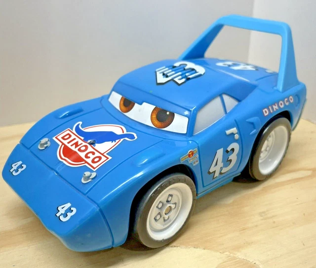 DISNEY PIXAR CARS Movie The King Dinoco Shake N Go Blue Vehicle Mattel ...