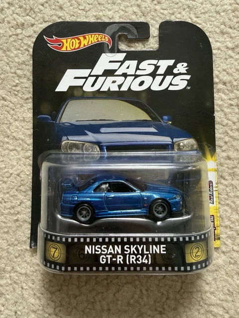 HOT WHEELS FAST Furious Nissan Skyline GT-R BNR34 Real Riders Rare JDM ...
