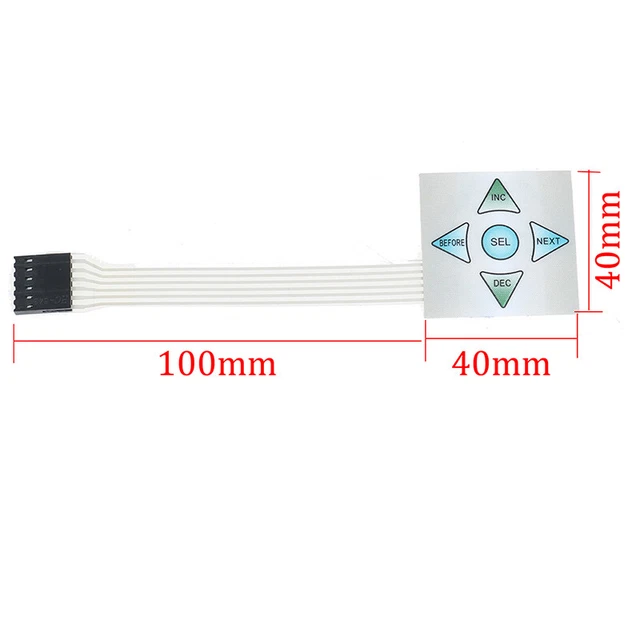 5 KEYS MATRIX array 1x5 membrane switch keypad keyboard control panel 40*40m G D EUR 3,36 ...