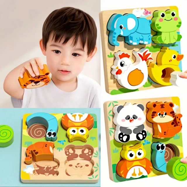3D ANIMALS COGNITIVE Jigsaw Puzzle Children Educational Toys $17.16 ...