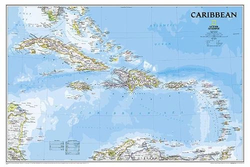 NATIONAL GEOGRAPHIC MAPS Caribbean Classic, laminated (Map) £32.34 ...