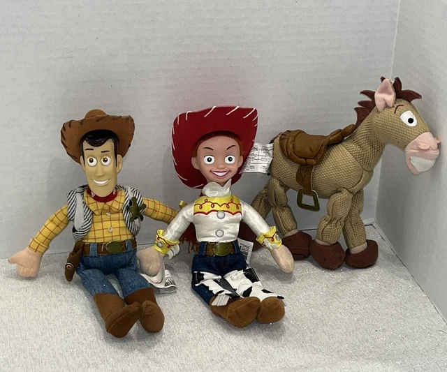 DISNEY STORE TOY Story 2 Bean Bag Plush Lot Of 3 Woody Jesse Bullseye £ ...
