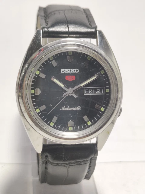 VINTAGE SEIKO AUTOMATICO Movimento Giorno Data Analogico Dial Polso ...