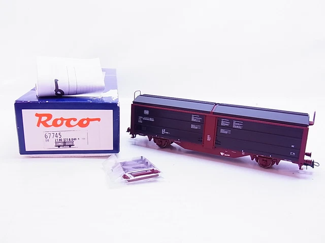 ROCO SPUR H0 67745 Schiebewandwagen 571 8 048 der DB schwarz braun in ...