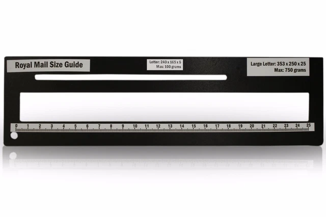 ROYAL MAIL PPI Letter Size Guide Ruler Post Office Postal Price Postage ...