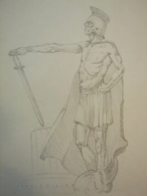 ROMAN CENTURION PENCIL Drawing - 1985 Signed art by Chris Miller £38.72 ...
