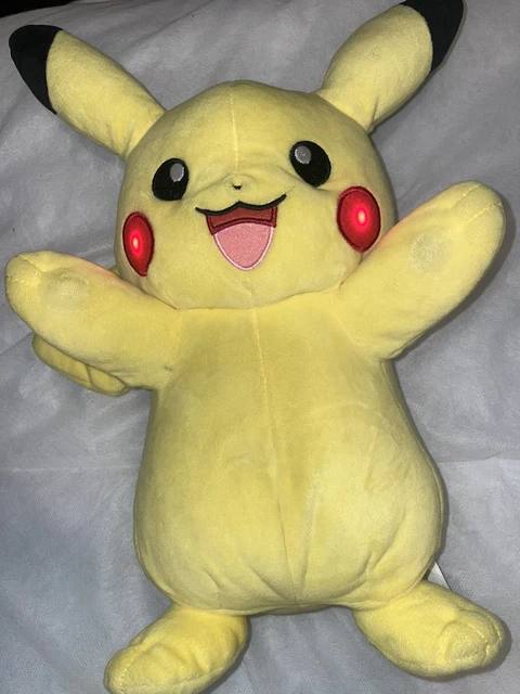 PIKACHU ELECTRONIC TALKING Light Up Cheeks Tail Pokemon Soft Plush ...
