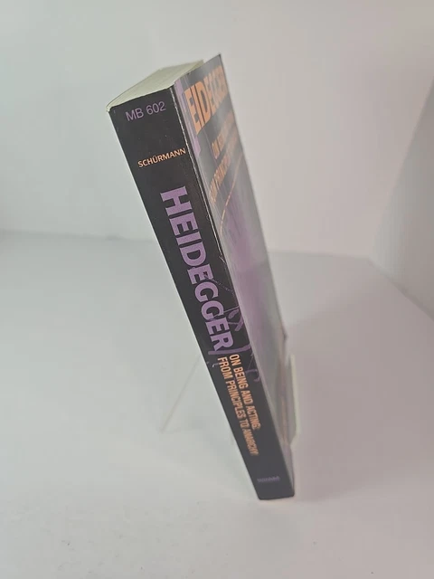 HEIDEGGER ON BEING and Acting – Reiner Schürmann PB 1990 Midland Ed VG ...