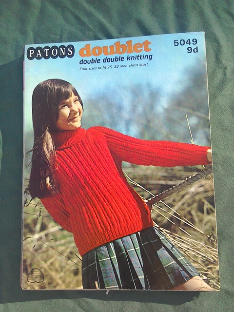 KNITTING PATTERN, GIRL'S sweater 26"-33". Double Double Knitting ...