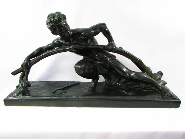 SCULPTURE EN PLÂTRE, patine bronze vert, signé BON , art déco EUR 700 ...
