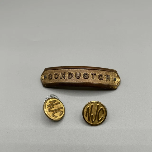 TRAIN CONDUCTOR HAT Badge Vintage And Two Buttons New Jersey Central ...