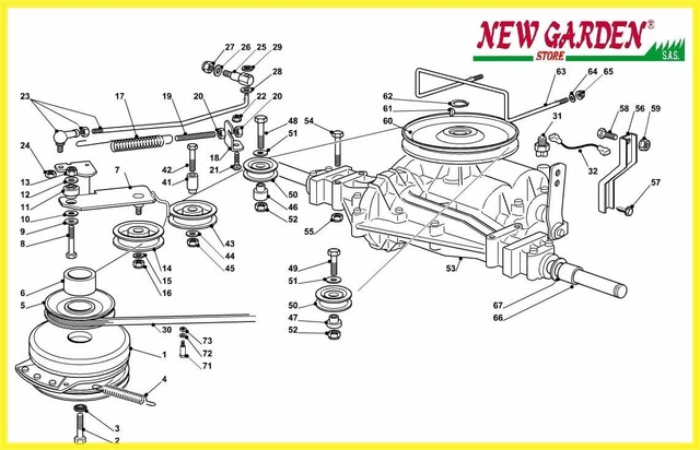 VUE EN ÉCLATÉ Transmission Tracteur 92cm Gt 13/92 Castelgarden Ggp ...