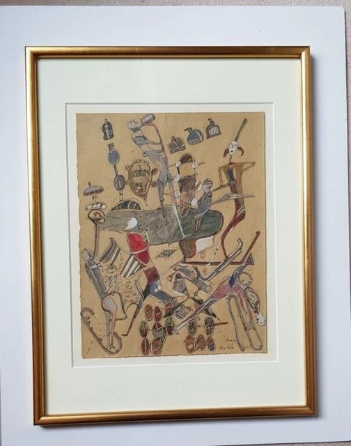 TRÈS BEAU TABLEAU collage, circa 1990/200, signé Michèle BURLES (née en ...