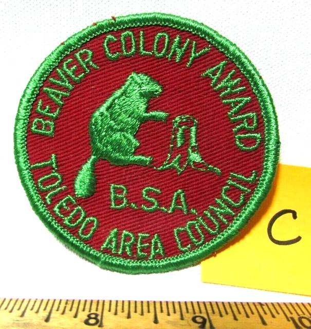 PATCH VINTAGE BOY Scouts BSA Beaver Colony Award Toledo Ohio Area ...