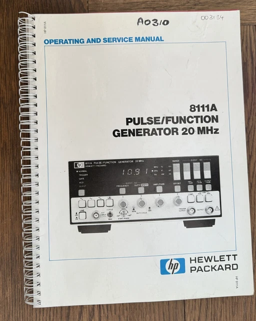 HP 8111A PULSE / Function Generator Operating and Service Manual 1984 £ ...