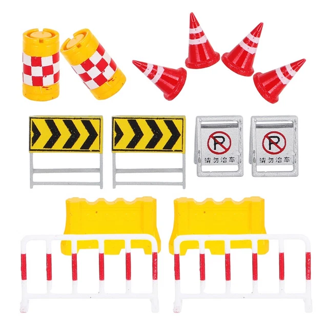 14 PCS KIDS Traffic Signs Playset Mini Roadblocks Street Signs Traffic ...