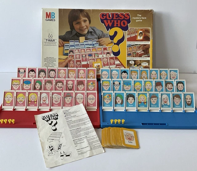 VINTAGE RETRO GUESS Who? Board Game MB Games 1979 Classic Guessing ...
