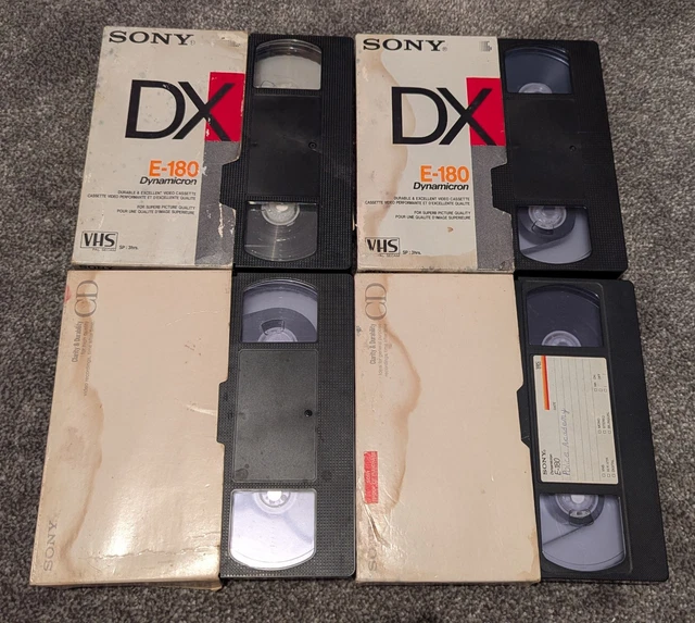 4 X USED Sony VHS Video Tapes, DX & CD, 180 mins, Re-recordable. £6.96 ...