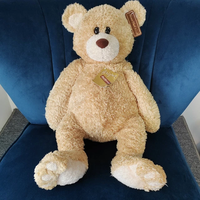 ANNA CLUB PLUSH The Leather Tag Line Teddy Bear Soft Toy Comforter with ...