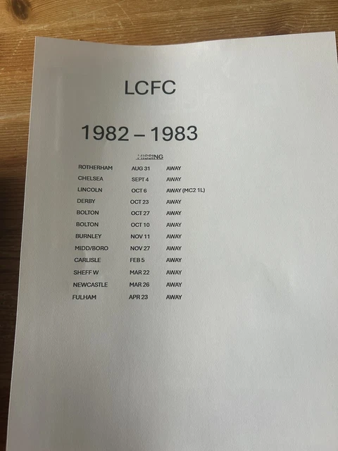 LEICESTER CITY SEASON 82-83 Home And Away Programmes £5.00 - PicClick UK
