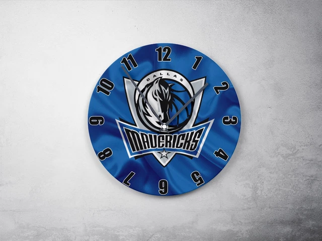 RELOJ PARED NBA DALLAS MAVERICKS , RELOJ MADERA MDF 19cm diametro y 6mm ...