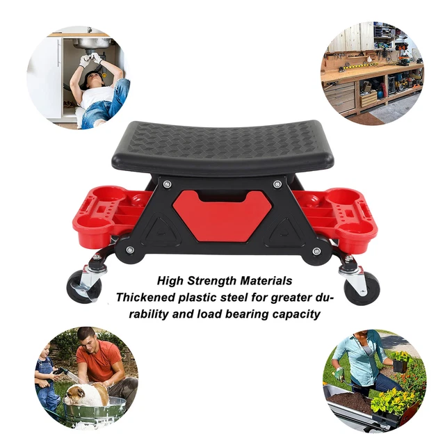 CAR DETAILING STOOL Solid High Carrying Capacity Mechanics Rolling ...